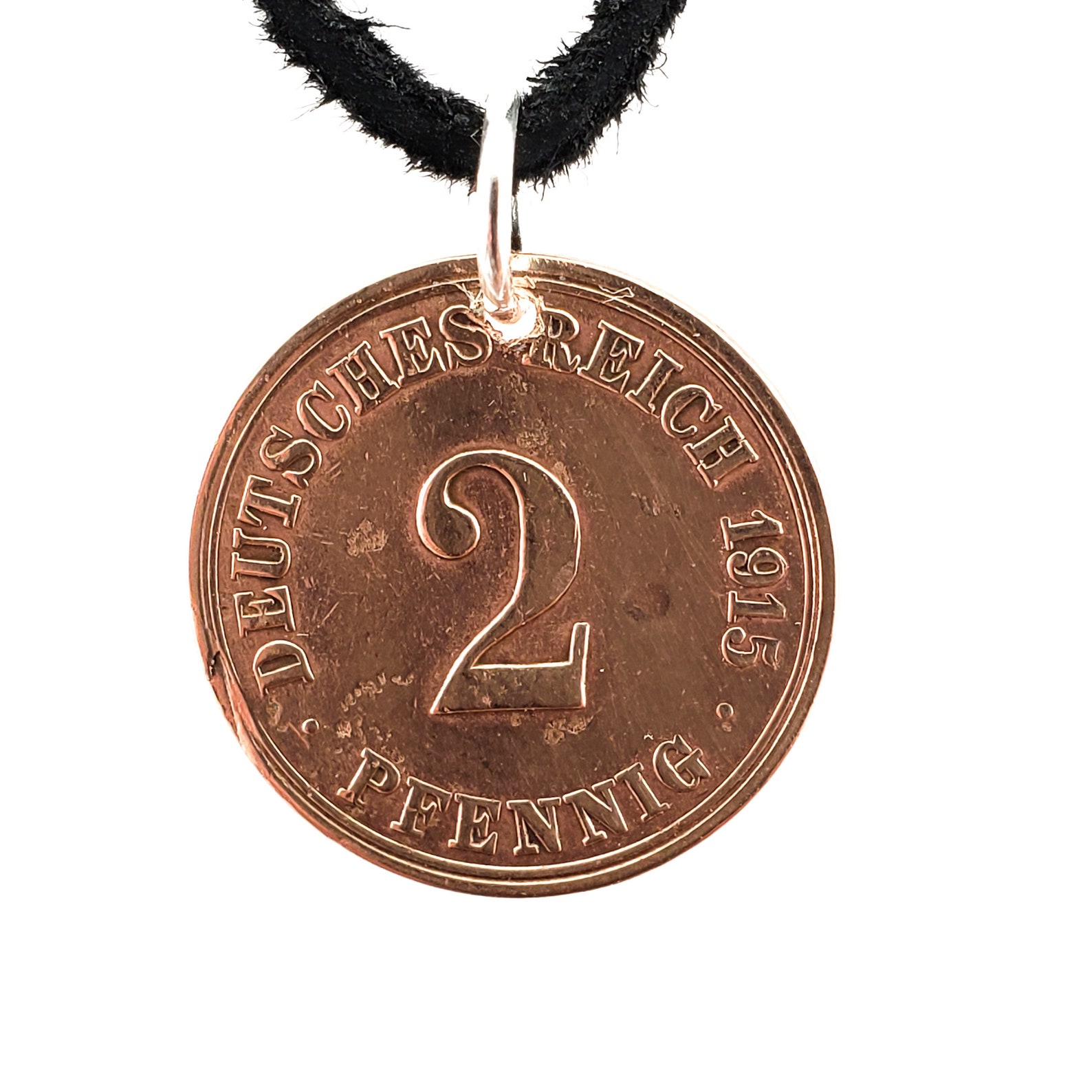 German Eagle Coin Necklace 2 Pfennig Coin Pendant Leather | Etsy