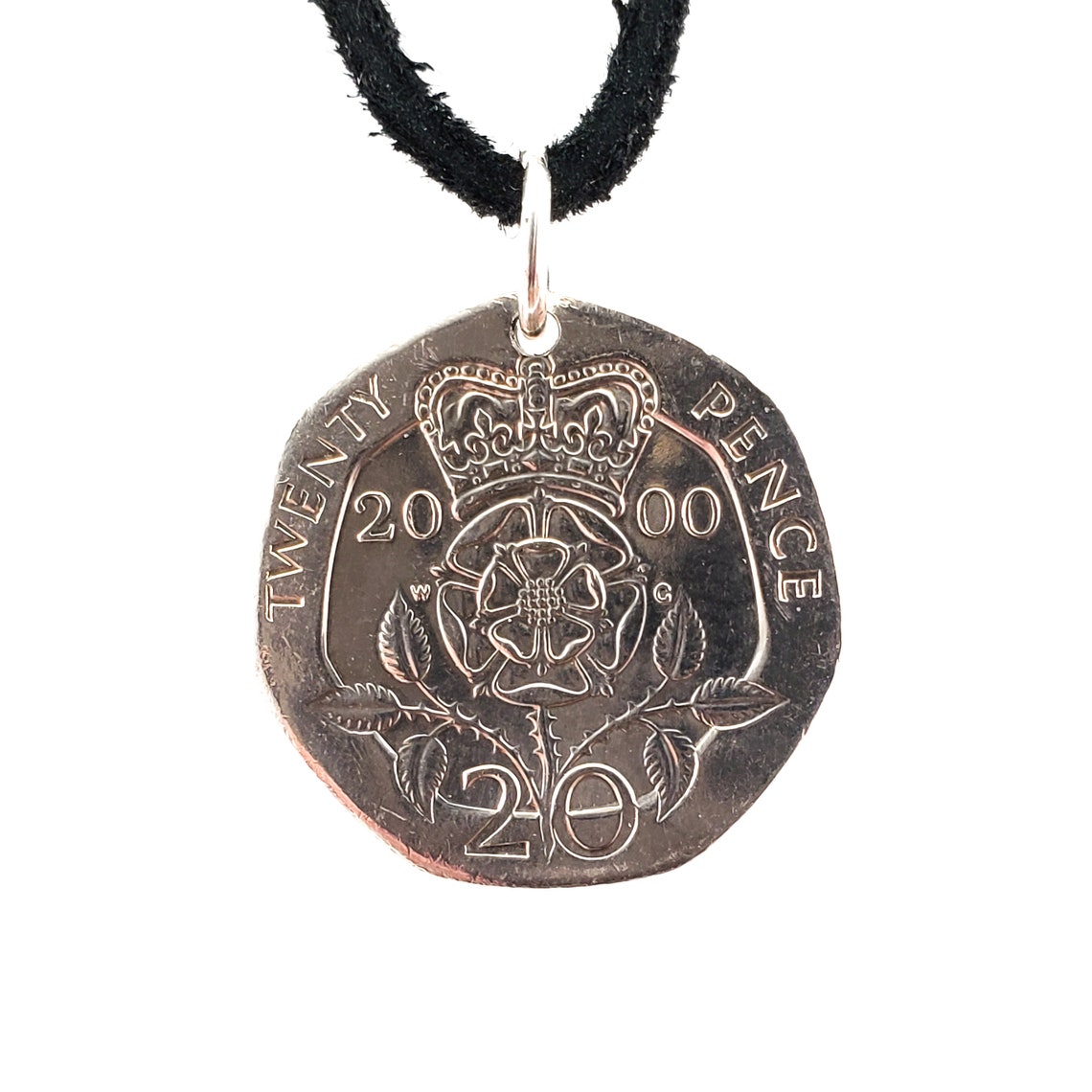 England Coin Necklace Coin Pendant 20 Pence Mens Necklace | Etsy