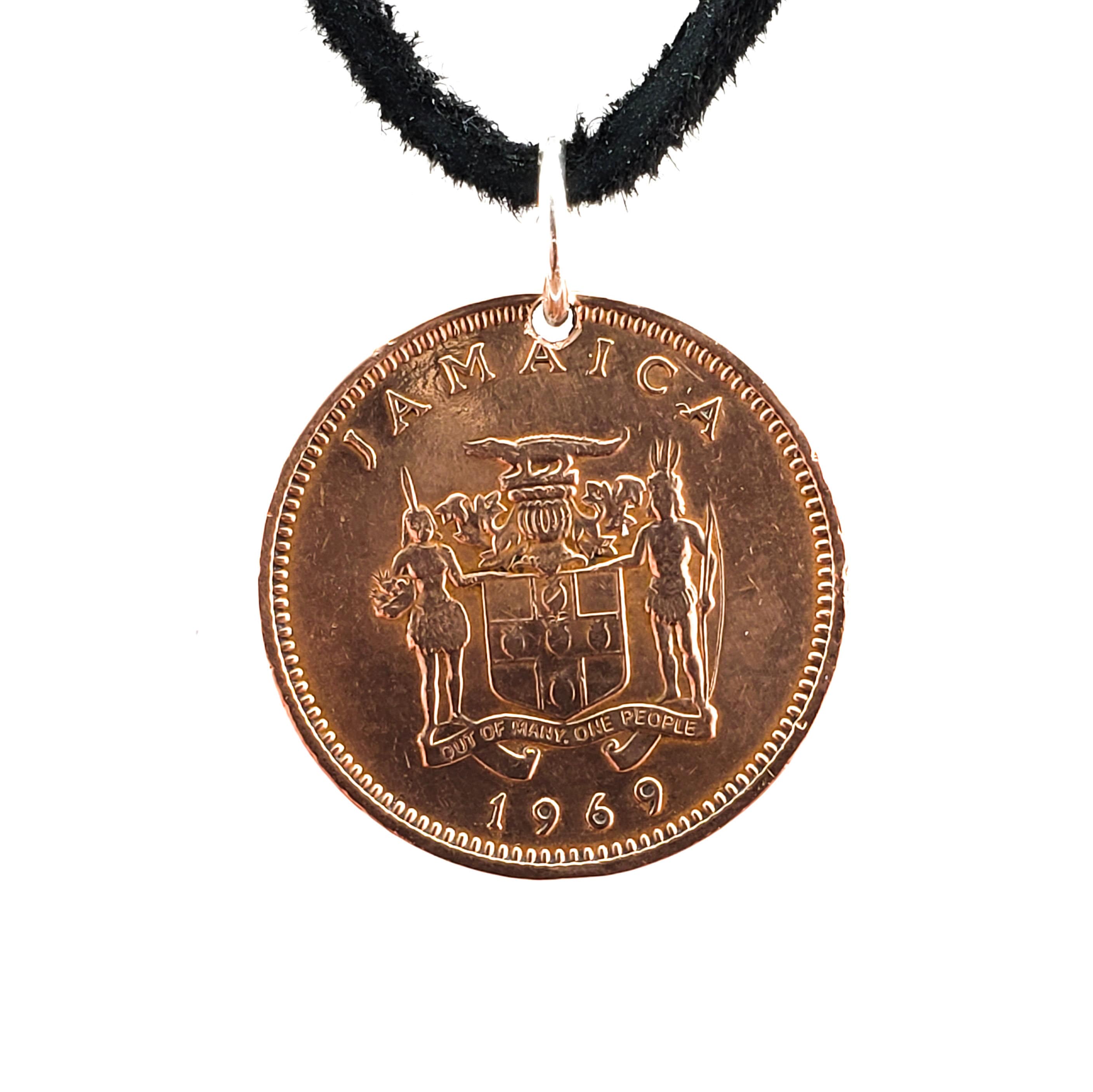 Jamaica Coin Necklace 1 Cent Mens Necklace Womens Necklace | Etsy