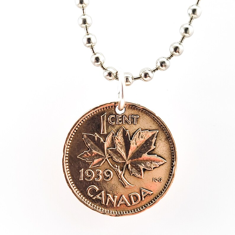 Canadian Coin Necklace, Pendant, 1 Cent, Penny, Mens Necklace, Womens ...