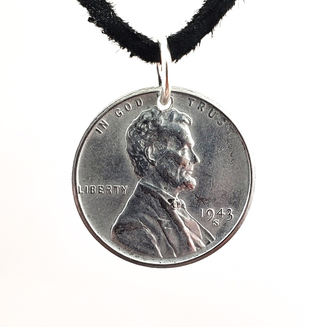 Steel Penny Coin Necklace, United States, Coin Pendant, Leather Cord ...