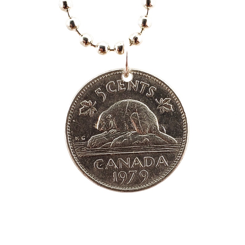 Beaver Coin Necklace Canadian 5 Cent Coin Pendant Leather - Etsy