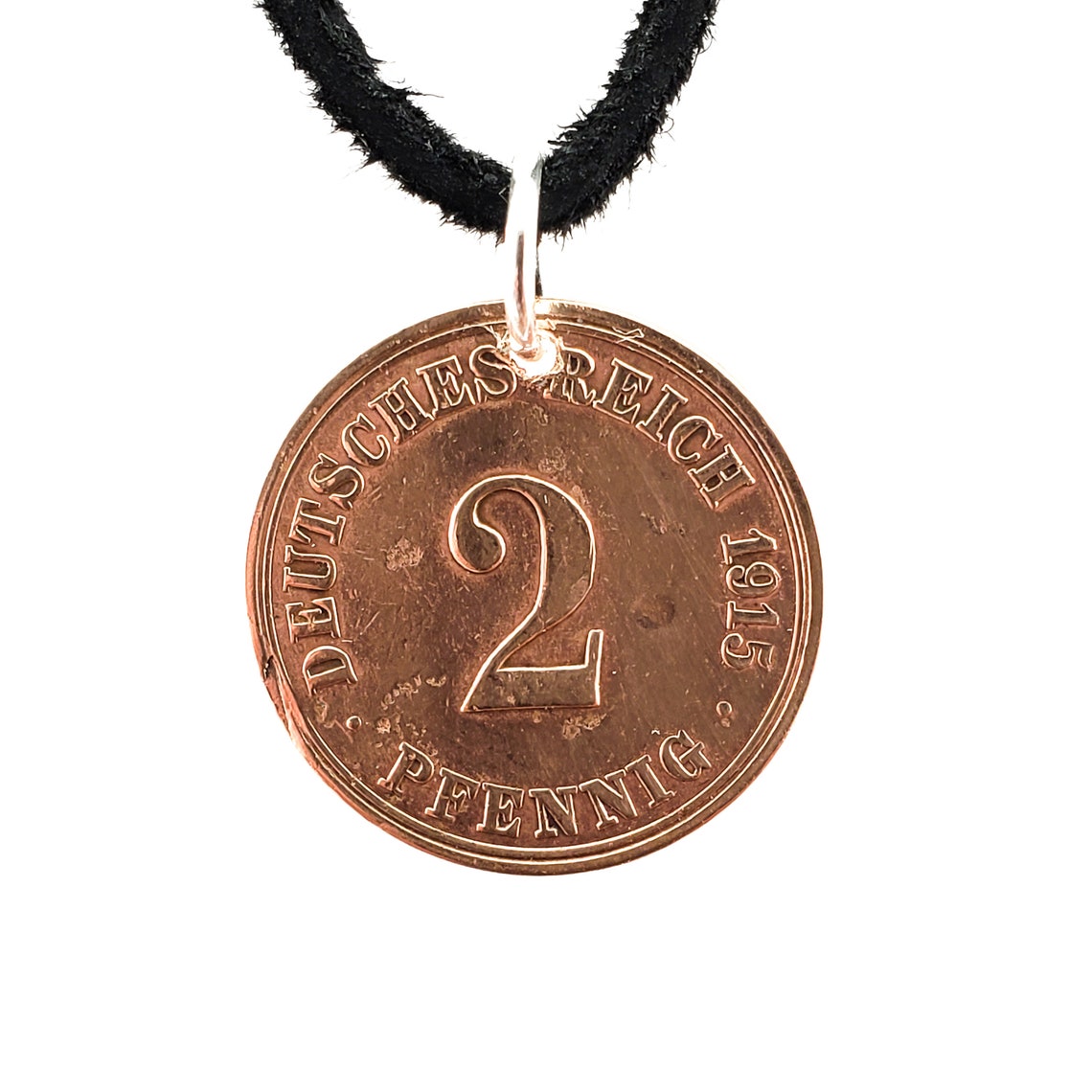 German Eagle Coin Necklace 2 Pfennig Coin Pendant Leather | Etsy