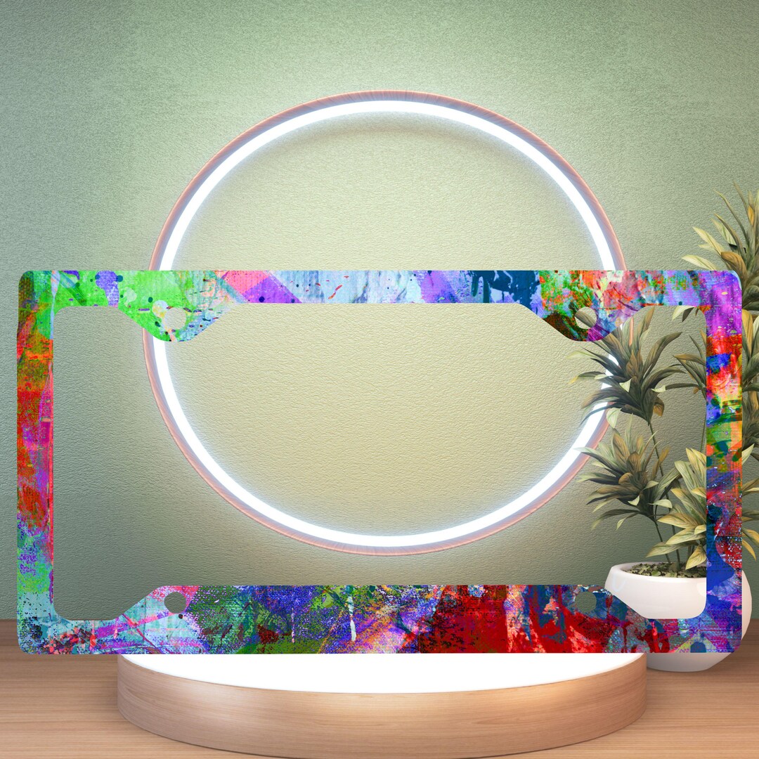 Colorful Paint Splatter License Plate Frame: Artistic Car Accessory - Etsy