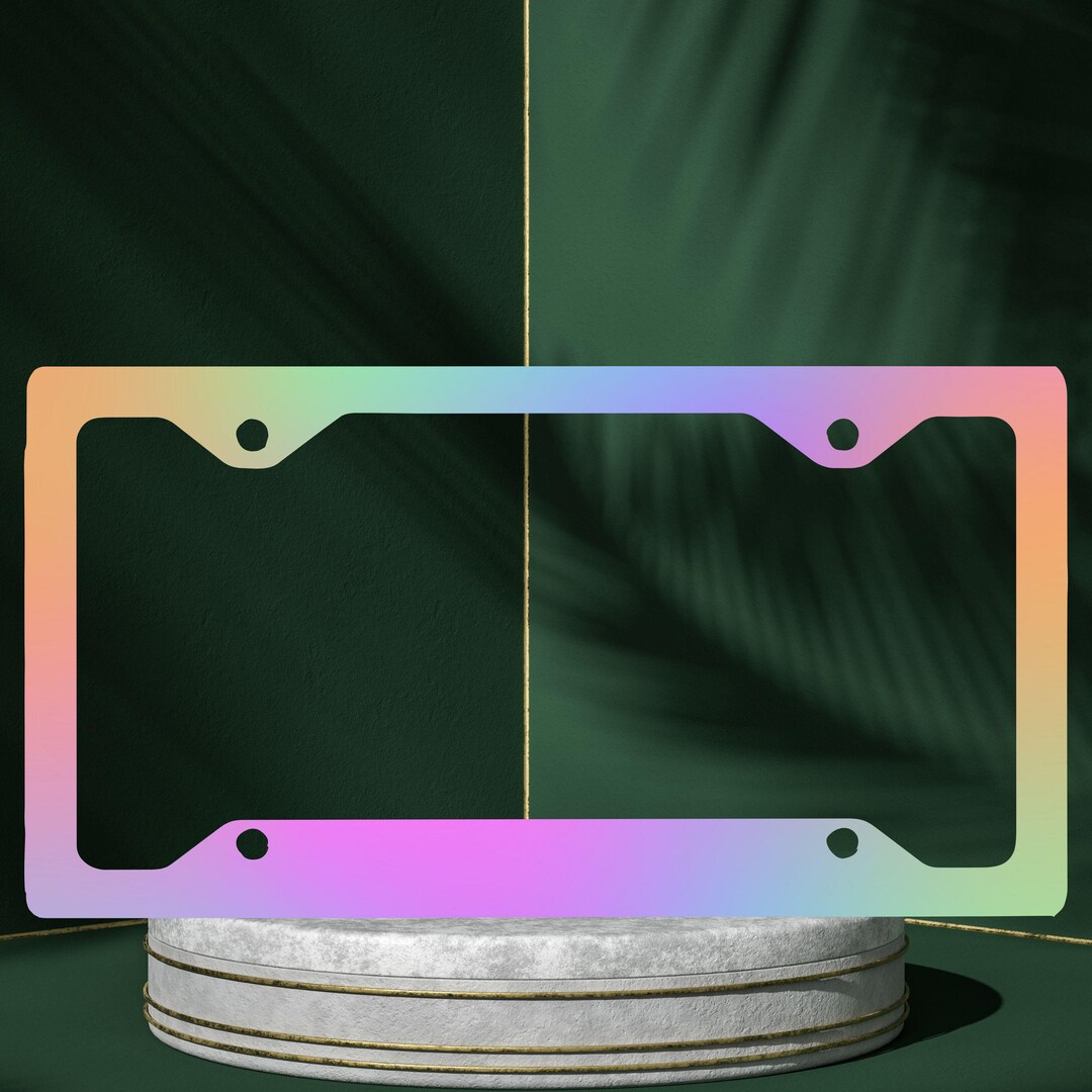 Pastel Rainbow License Plate Frame: Iridescent Car Accessory - Etsy