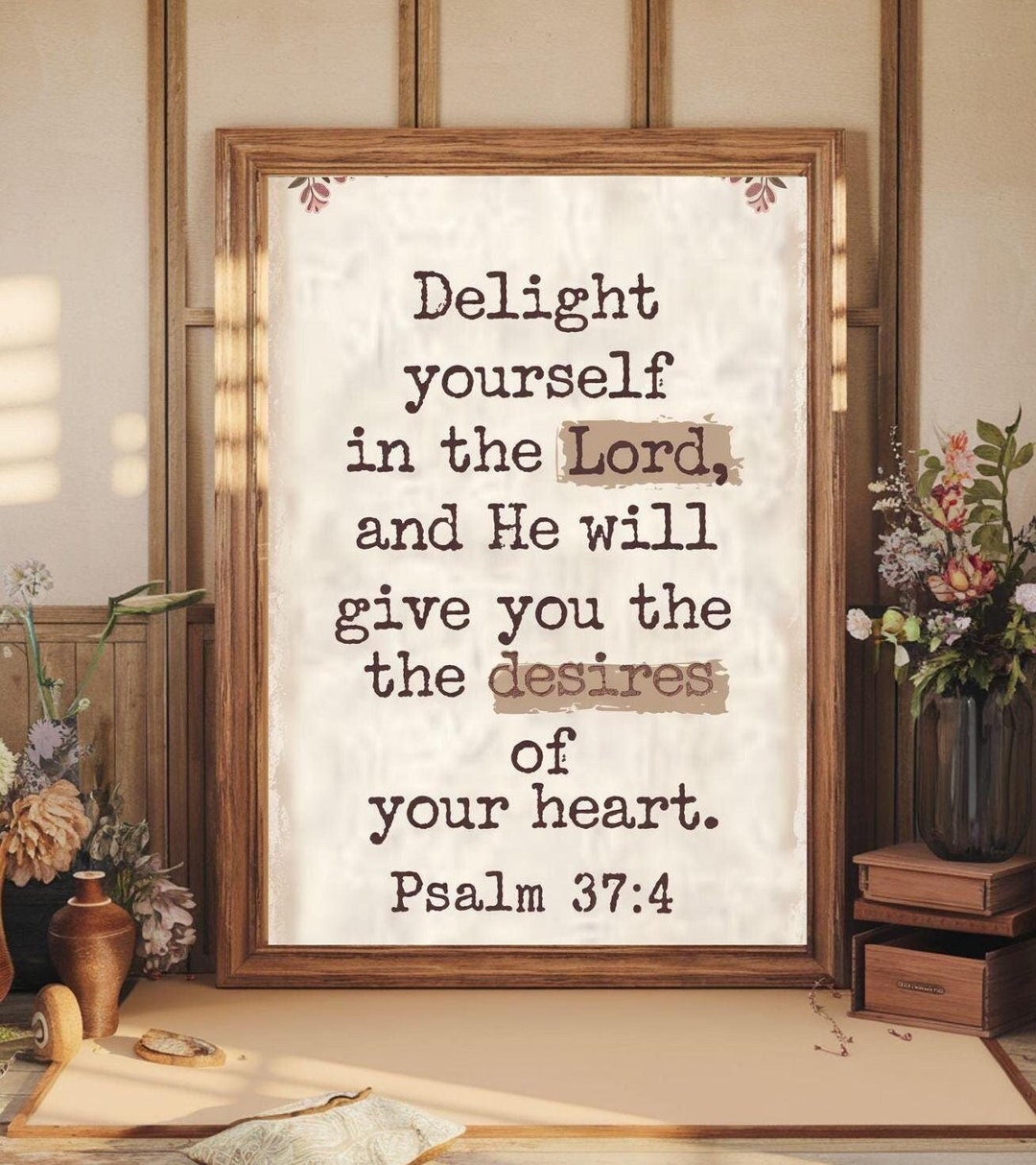 Psalm 37:4 Delight Yourself in the Lord Wall Art – Digital Download ...