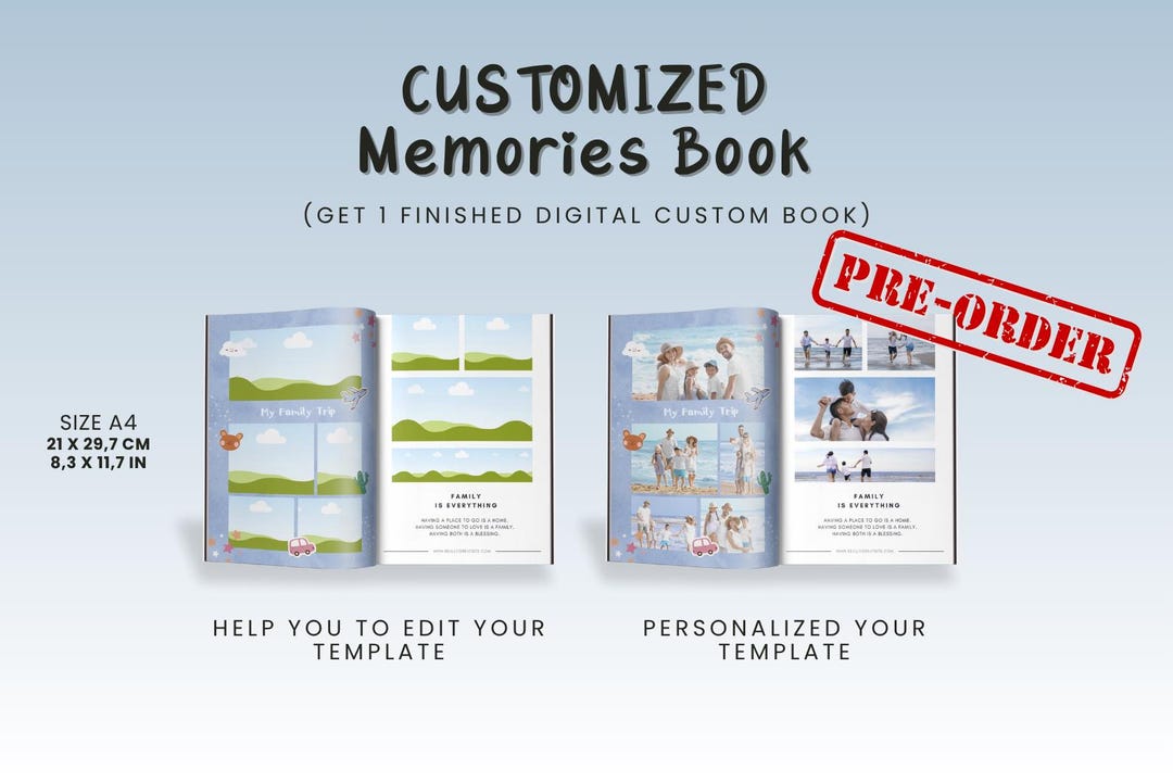 Personalized Family Memory Book – Editable A4 Digital Scrapbook ...