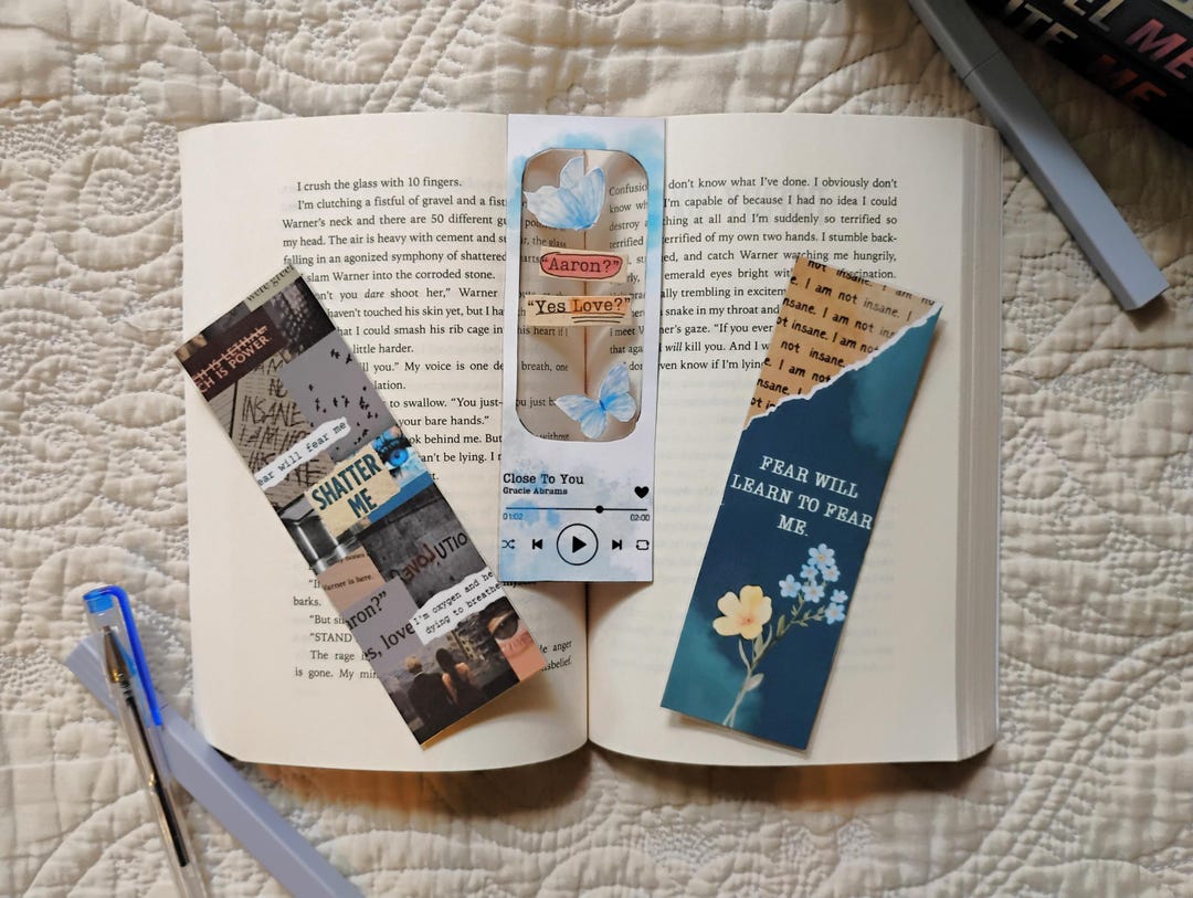 Shatter Me Bookmark Set of 3 | Aesthetic Collage, Song-inspired & Quote ...