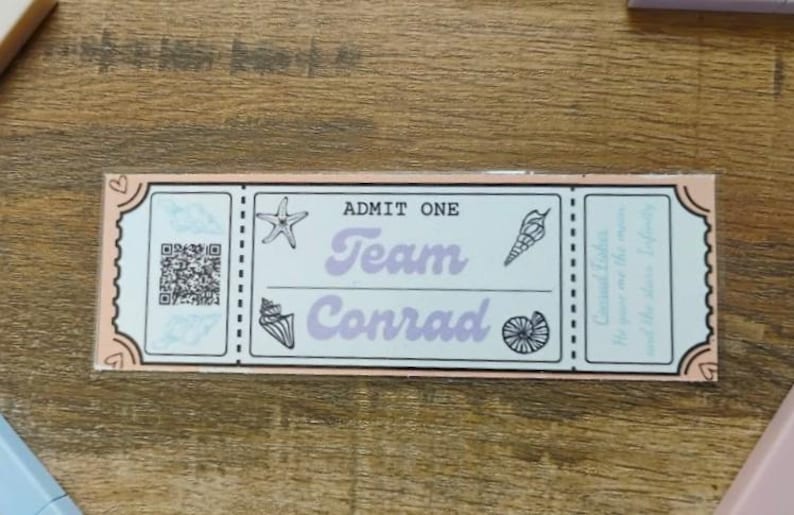 The Summer I Turned Pretty Ticket Bookmarks: Team Conrad, Jeremiah ...