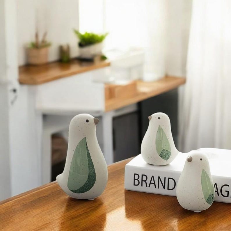 Ceramic Bird Figurines Cute Bird Figure for Shelf Decor - Etsy
