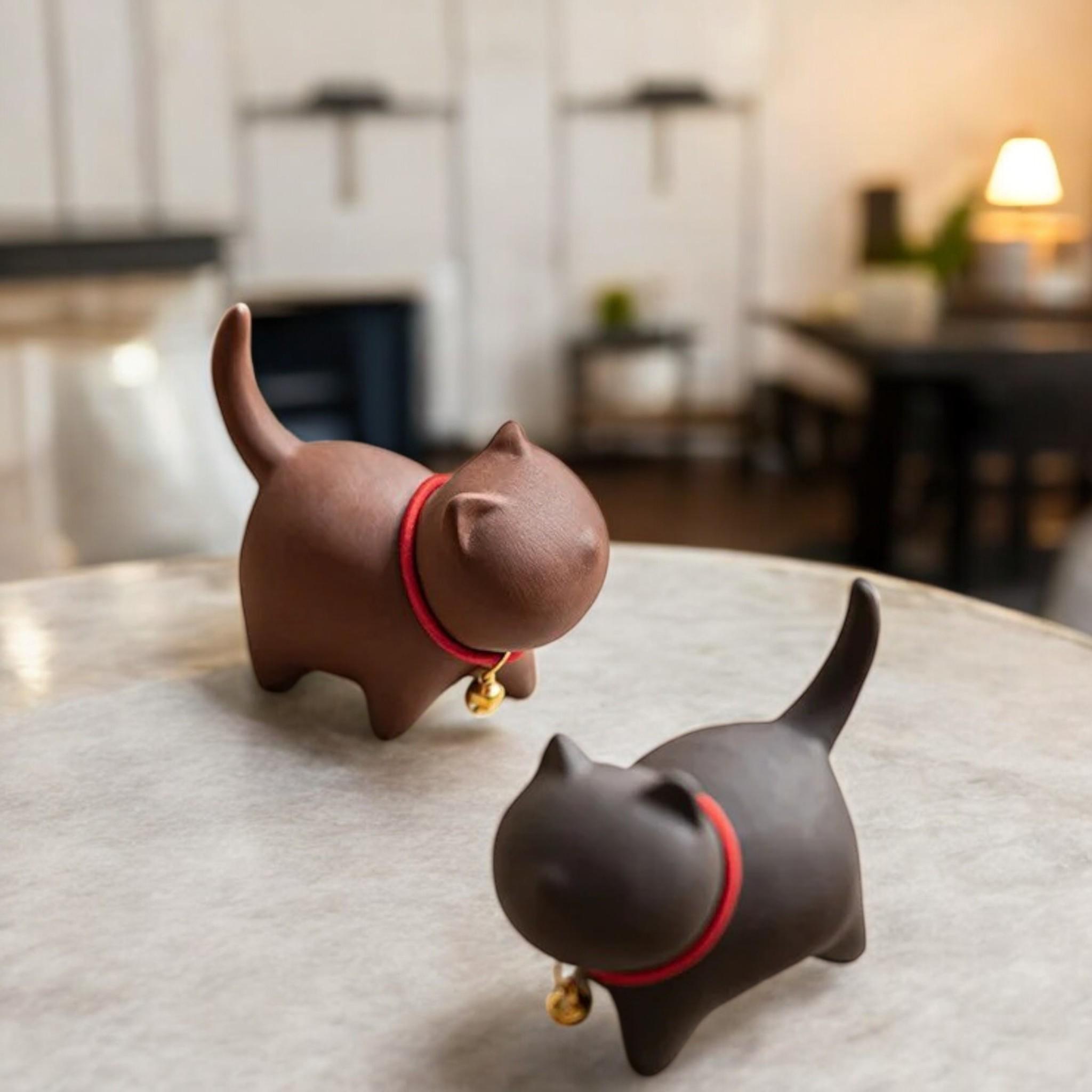 Cute Cat Tea Pets Ceramic Kung Fu Tea Set Purple Clay Accessories, Home ...