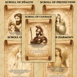 Ancient Blessing Scrolls Printable Set | Greek Deities Sacred Rituals ...