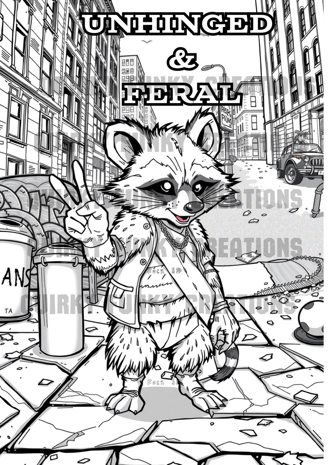 Unhinged and Feral Coloring Page Digital Download Printable - Etsy ...