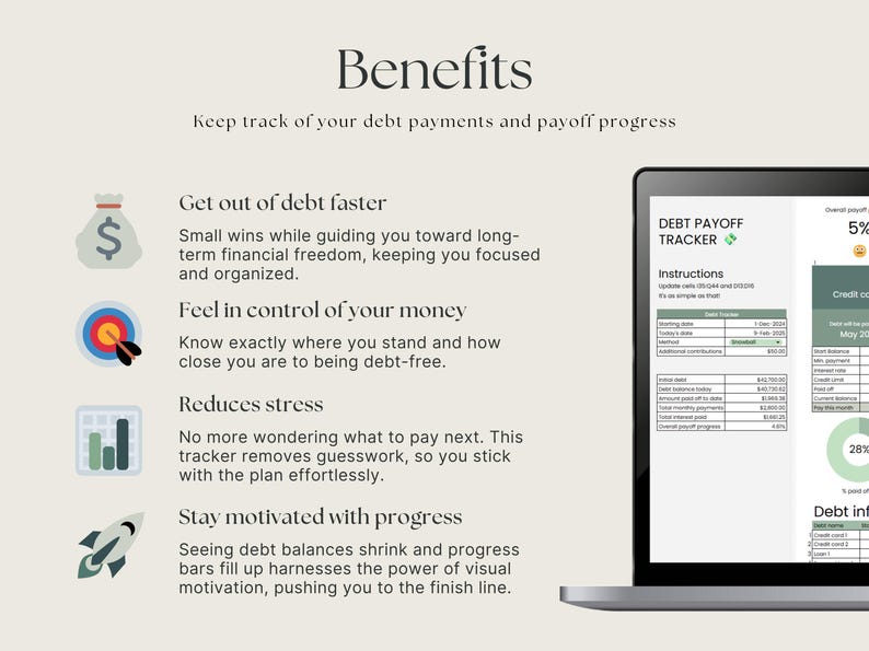 Google Sheets Budget Planner & Debt Tracker: Financial Planner ...