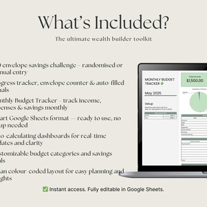 100 Envelope Challenge and Monthly Budget Google Sheets (digital ...