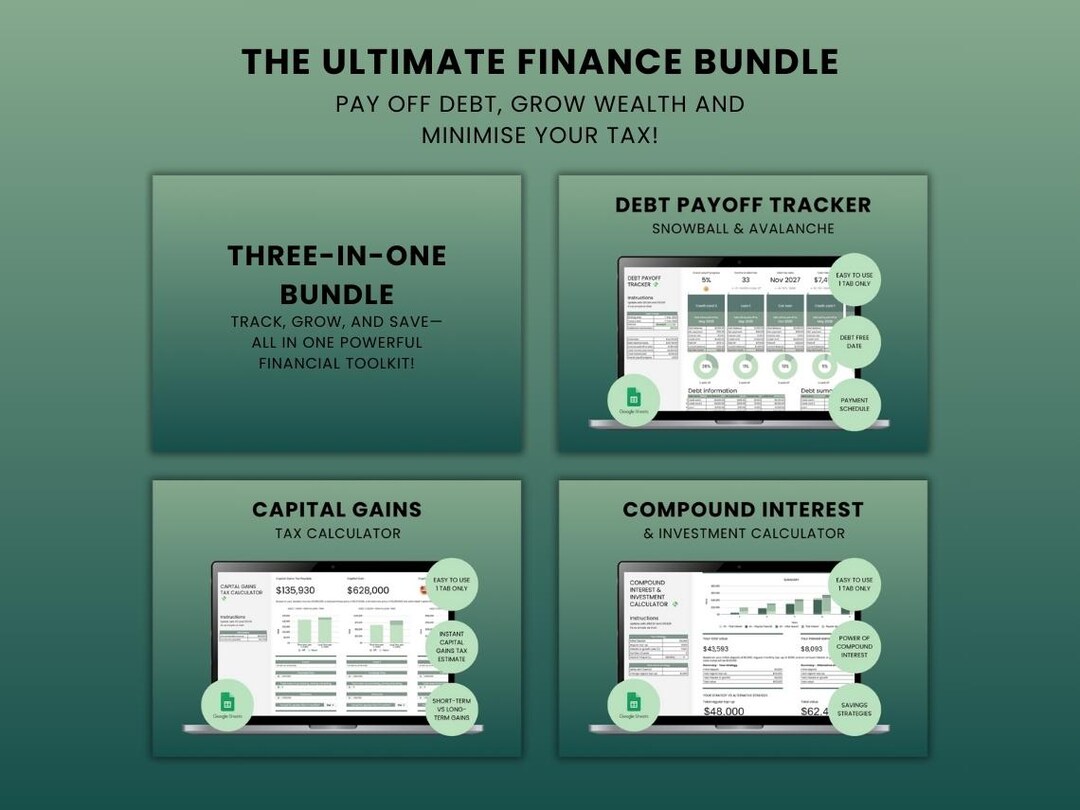 Ultimate Debt Payoff Tracker, Compound Interest and Capital Gains Tax ...