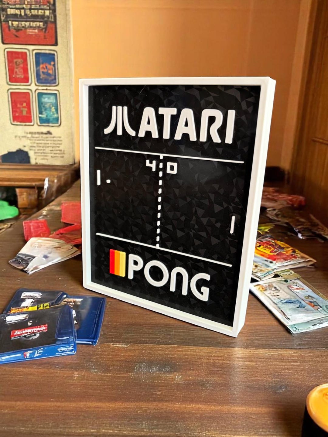 Pong 3D Pixel Art 20 Cm - Retro Arcade Decoration - Classic Video Game ...