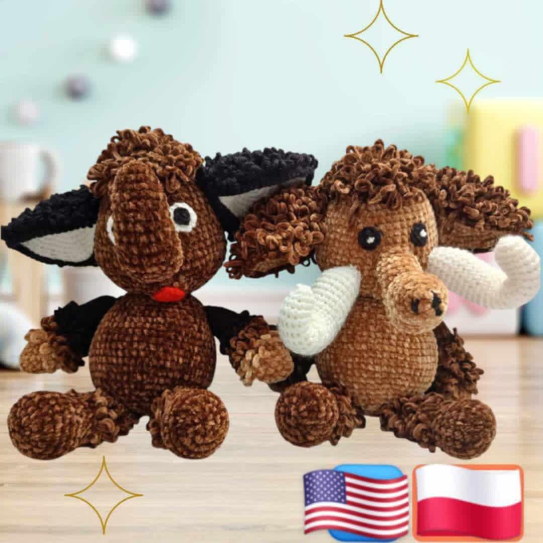 Crochet Mammoth/elephant Pattern, Wzór Szydełkowy Na Mamuta/słonia, Amigurumi, PDF Pattern ...
