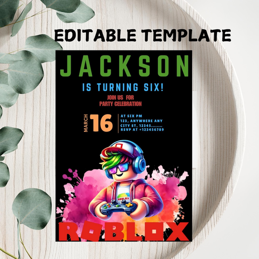 Roblox Invitation, Roblox Invite, Game Birthday, Roblox Boy Birthday ...