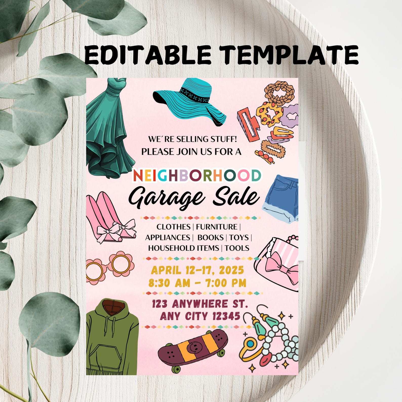 DOWNLOAD Garage Sale Flyer Template, Neighborhood Garage Sale Sign ...