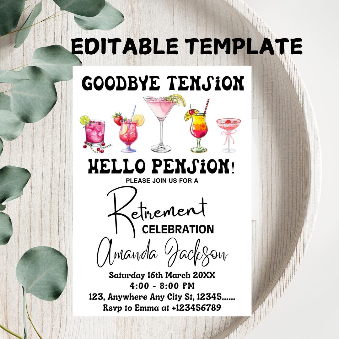 Funny Retirement Invitation | Modern & Simple Retirement Party Invite ...