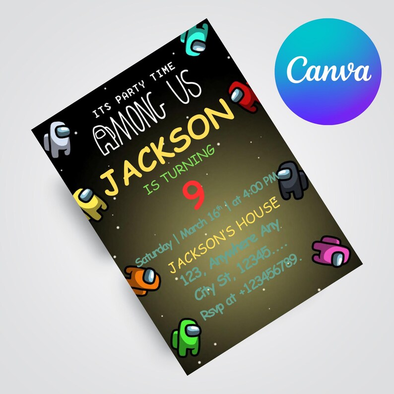 Editable Among Us Birthday Invitation: Game Theme (digital Download) - Etsy