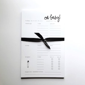 Newborn Baby Feeding + Nap Log Notepad - Etsy