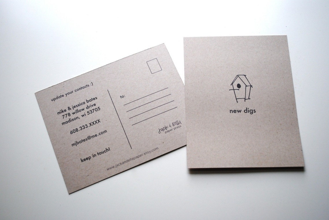 Change of Address Postcards (new Digs Style) - Set of 40- Moving ...