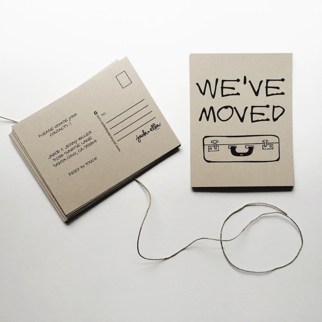 Change of Address Postcards (suitcase Style) - Set of 40 - Moving ...