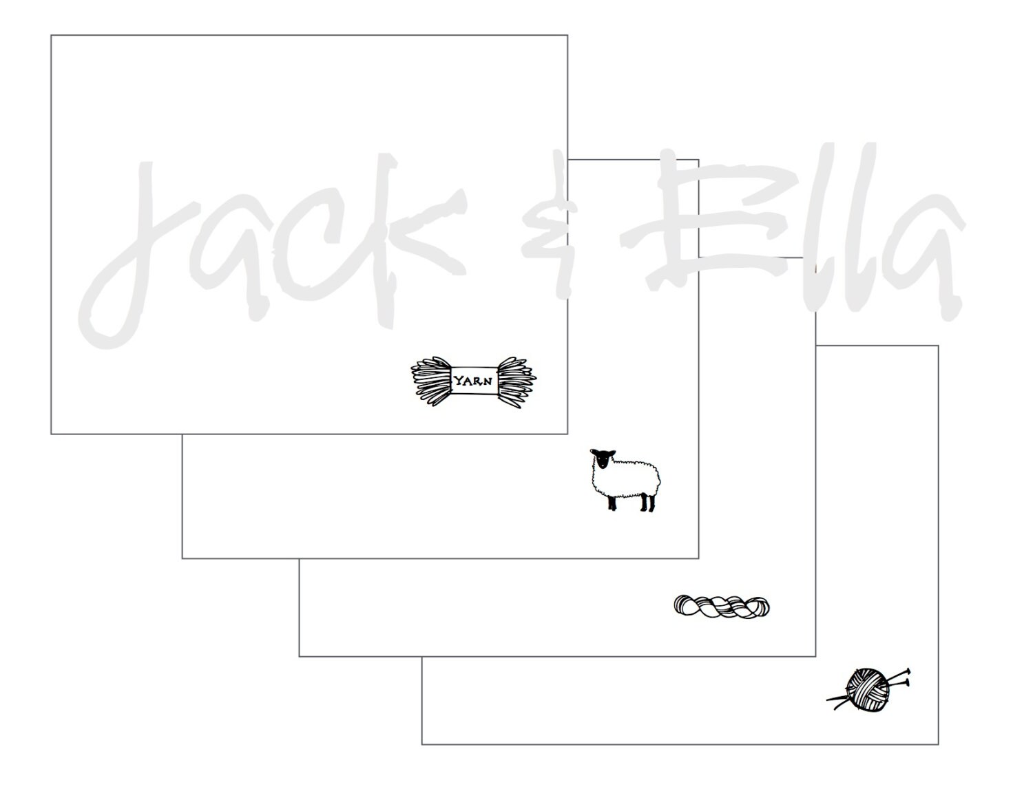 Knitting Notecards: Boxed Set of 8 (4 Different Designs) - Etsy