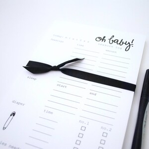 Newborn Baby Feeding + Nap Log Notepad - Etsy