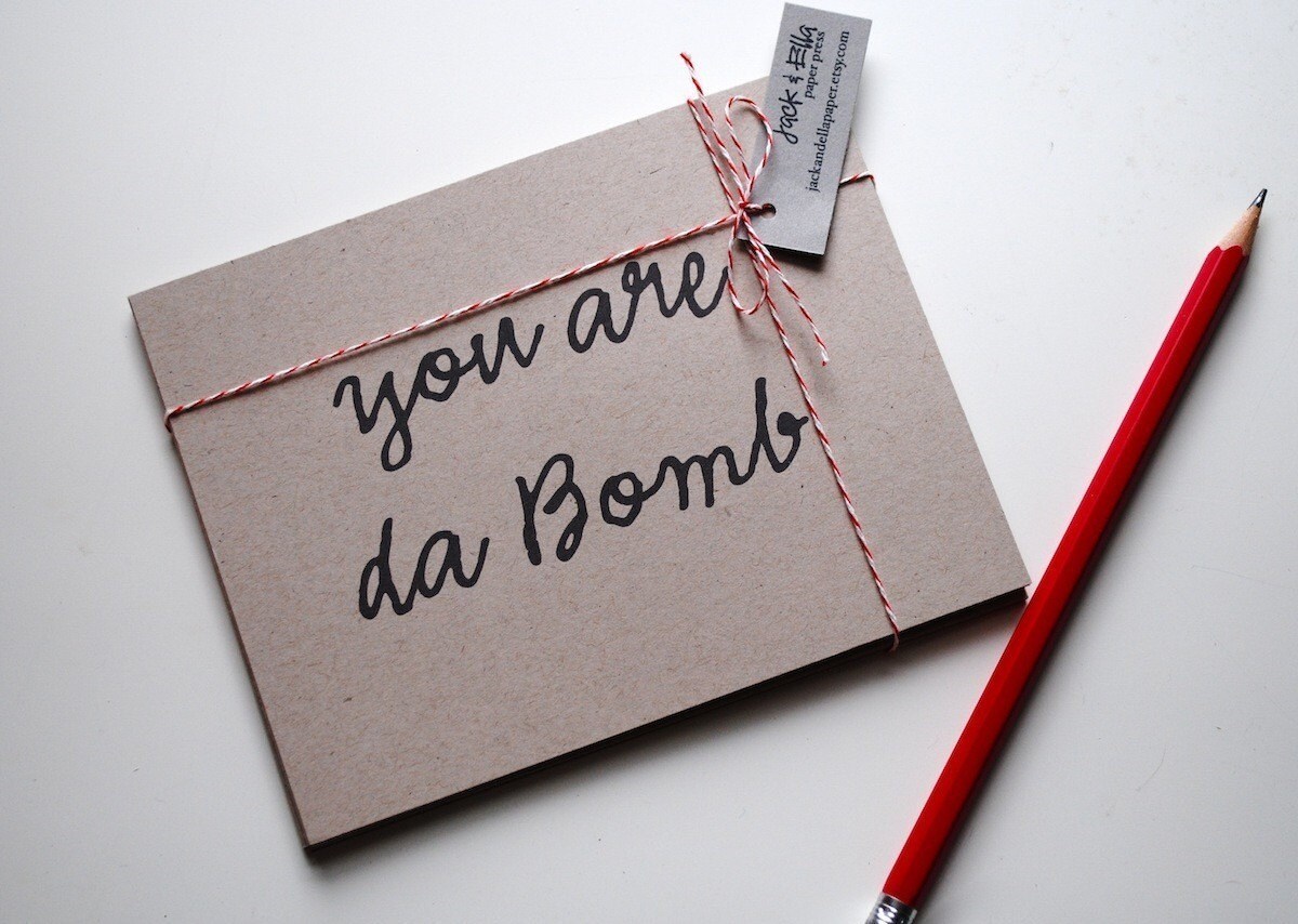 You-are-da-bomb Thank You Postcards 12-pack Simple - Etsy