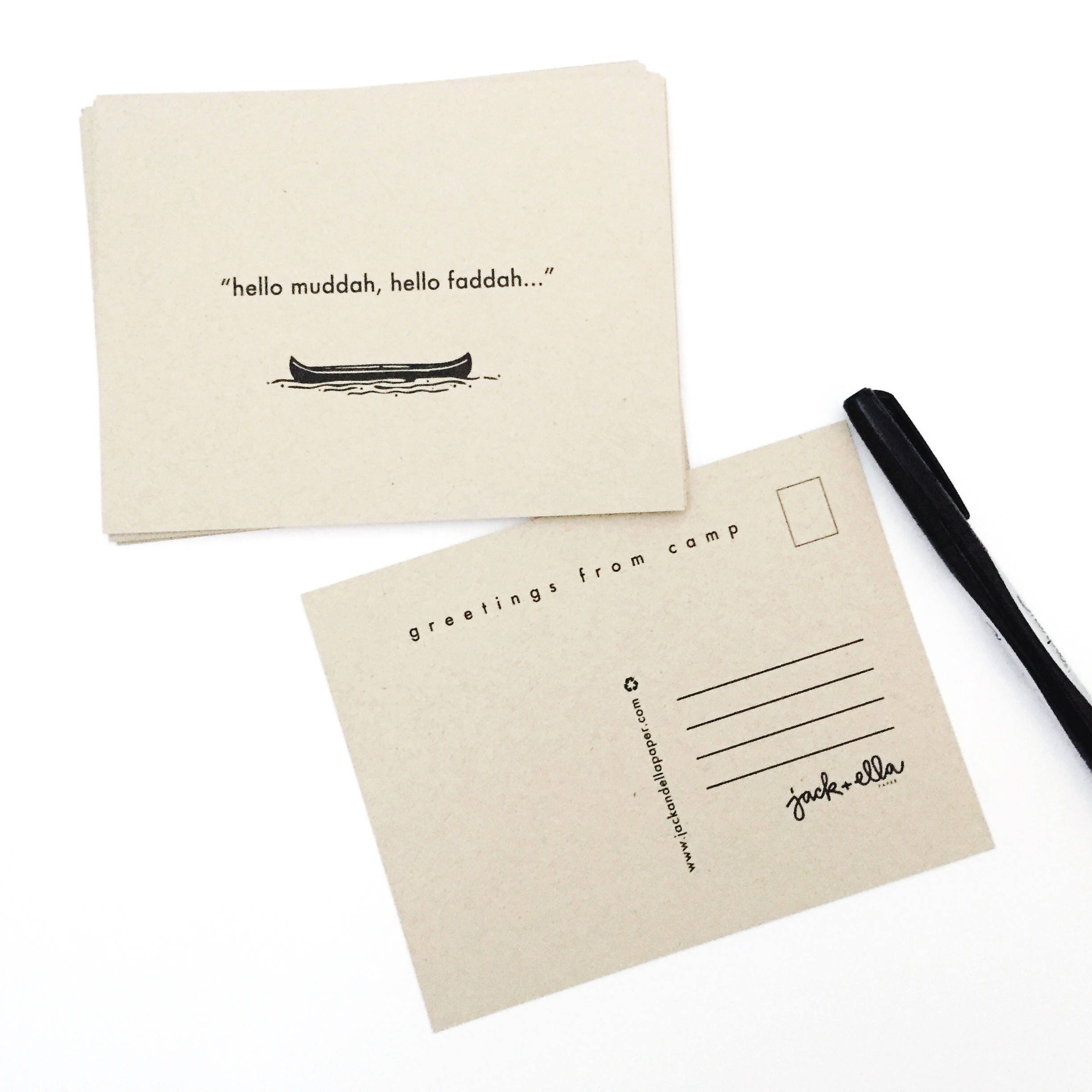 Postcards From Camp - Set of 12, Postcard Camp, Rustic and Modern ...