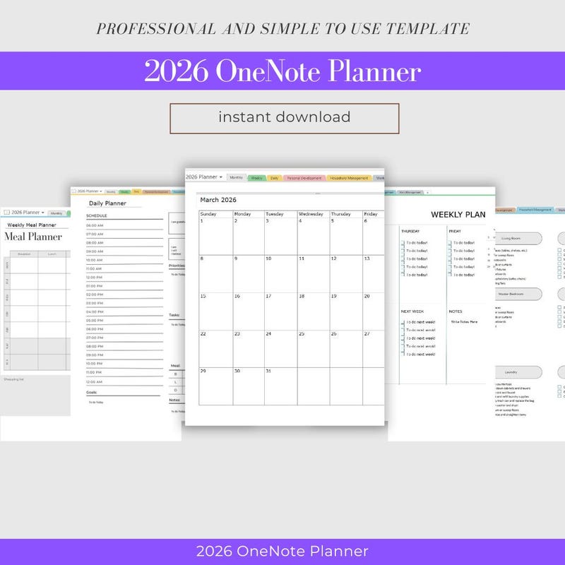 2026 Calendar Onenote Template - Etsy