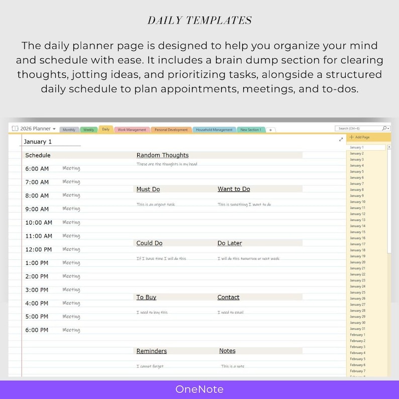 Onenote Planner 2026 & Excel Budget Tracker | Digital Planner for Home ...