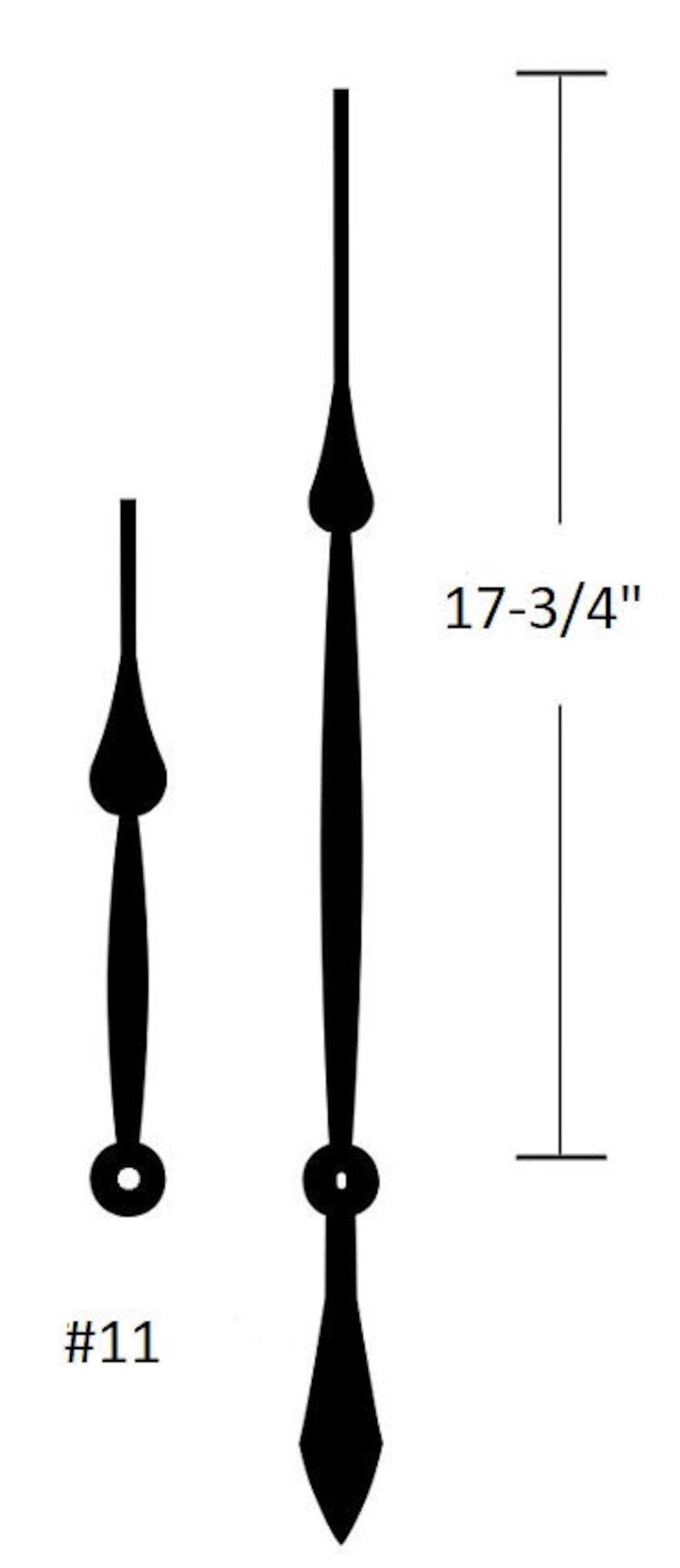 Number 11 Clock Hands: 17-3/4" Balanced Hands (MOTOR NOT INCLUDED) - Etsy