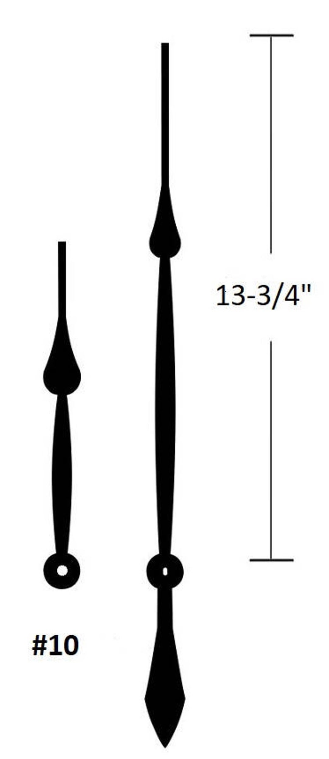 Number 10 Clock Hands, 13-3/4" Black Spaded Hands - Etsy