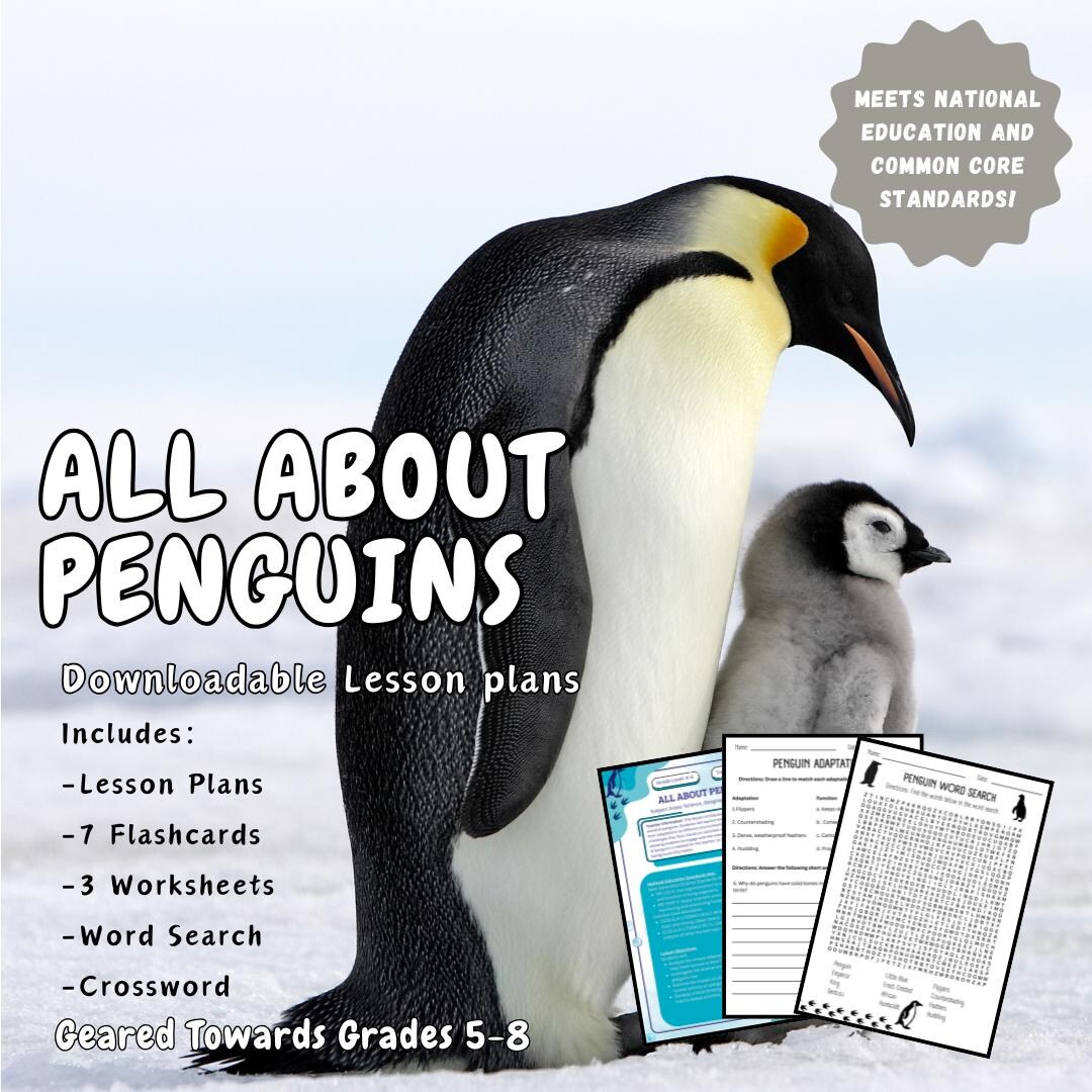 All About Penguins Digital Lesson Plans for Grades 5-8 (middle School ...