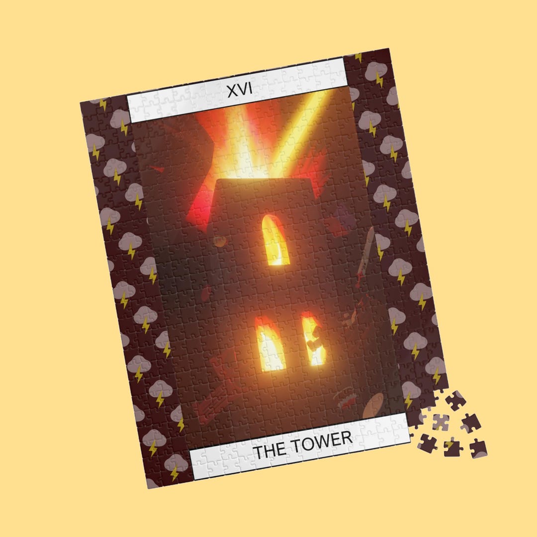 Tower Jigsaw Puzzle - Tarot Card Puzzle - Electric Puzzle - Challenging ...
