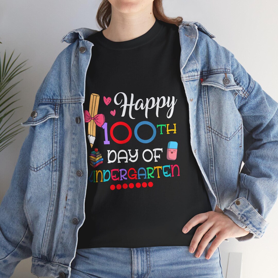 Happy 100th Day of Kindergarten Shirt,emotions Cartoon School Tee,100 ...