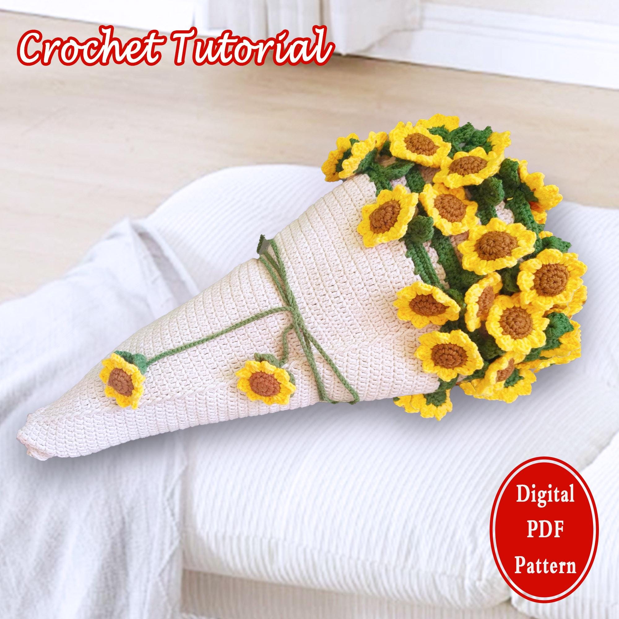 Crochet Sunflower Bouquet Blanket PDF Pattern,circle Flower Blanket ...
