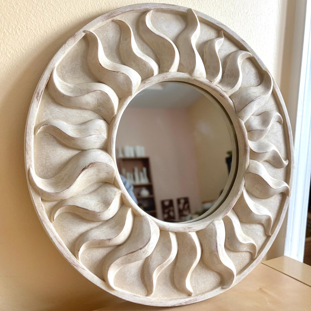 Vintage Celestial Sunburst Mirror, 90s Whimsy Boho Wall Decor Hanging ...