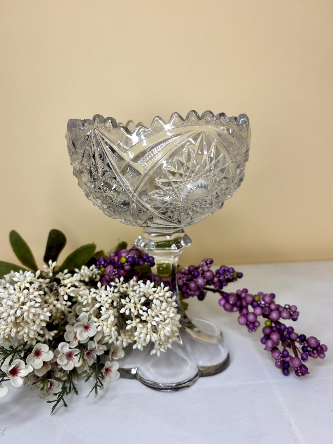 Antique Mckee Early American Cut Glass Jelly Compote Dish - Etsy