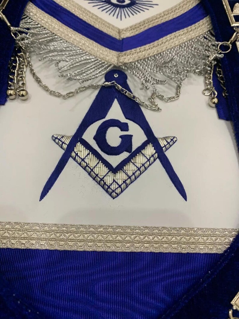 Masonic Regalia Blue Lodge Master Mason Apron Set With Chain Collar ...