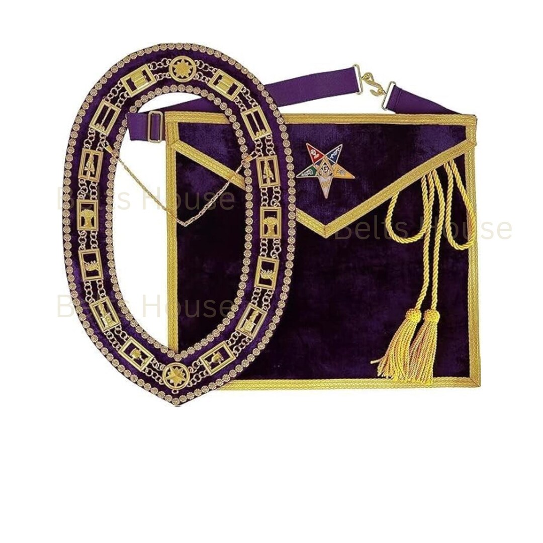 OES WORTHY Patron/matron Handmade Embroidery Masonic Master Apron and ...
