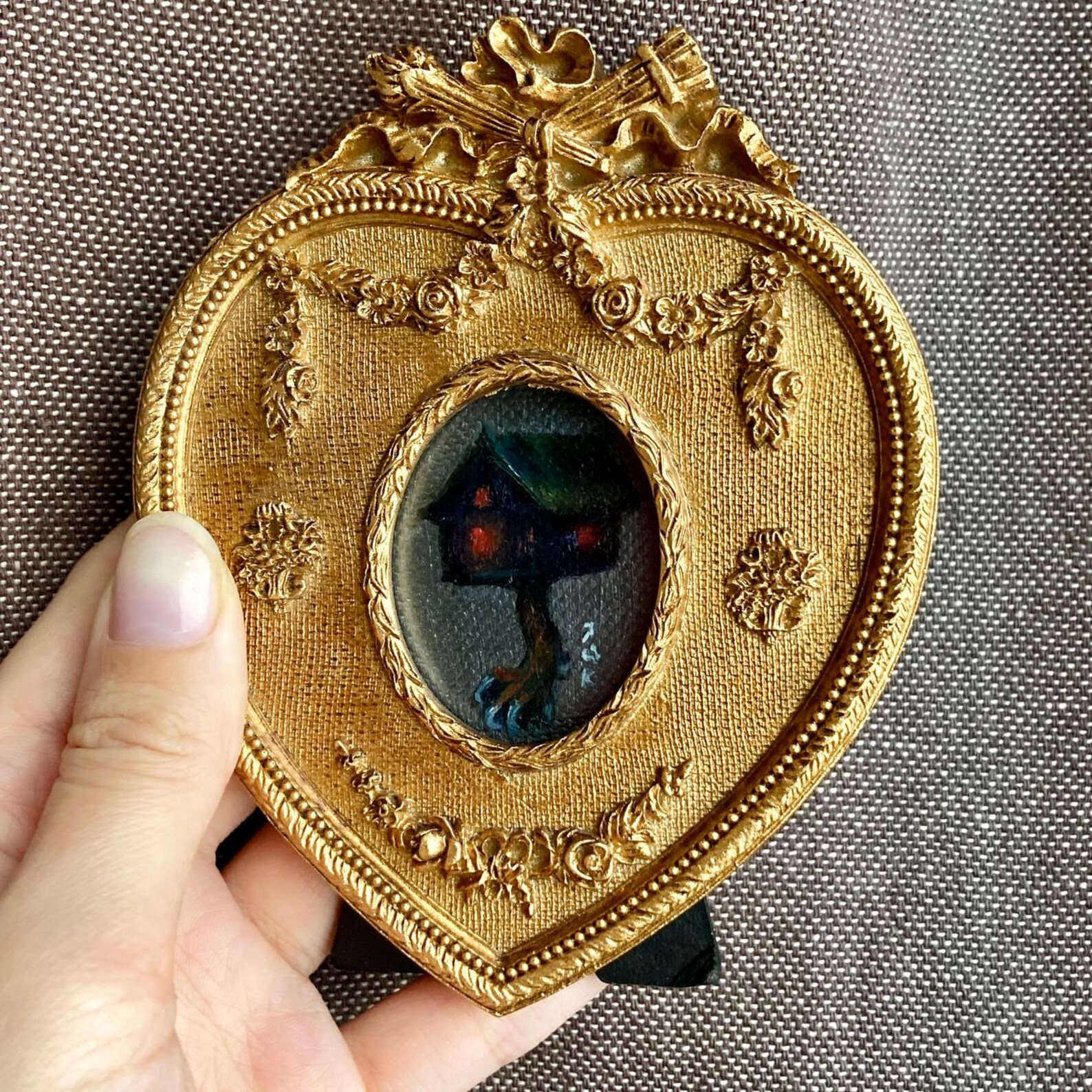 Baba Yaga’s Hut Baba Yaga Painting Gold Frame Dark Cottagecore Spooky ...