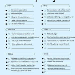 The Ultimate Glow up Checklist, Printable | Self-care & Habit Tracker ...