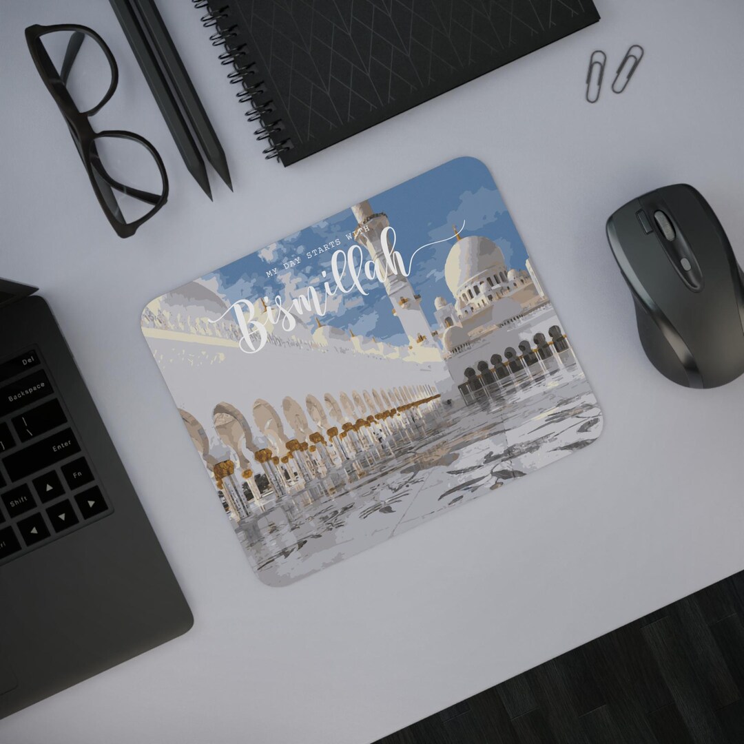 Islamic Mousepad Bismillah With Mosque Design Perfect Desk Decoration ...
