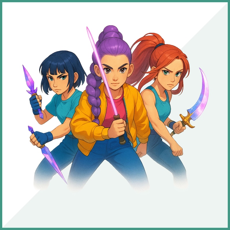 Kpop Demon Hunters PNG Bundle, Huntrix Fan Art Clipart, Rumi Zoey Mira ...