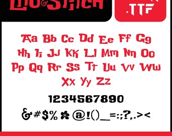 65 Lilo and Stitch Font Svg TTF Files, Lilo and Stitch Alphabet Letters ...
